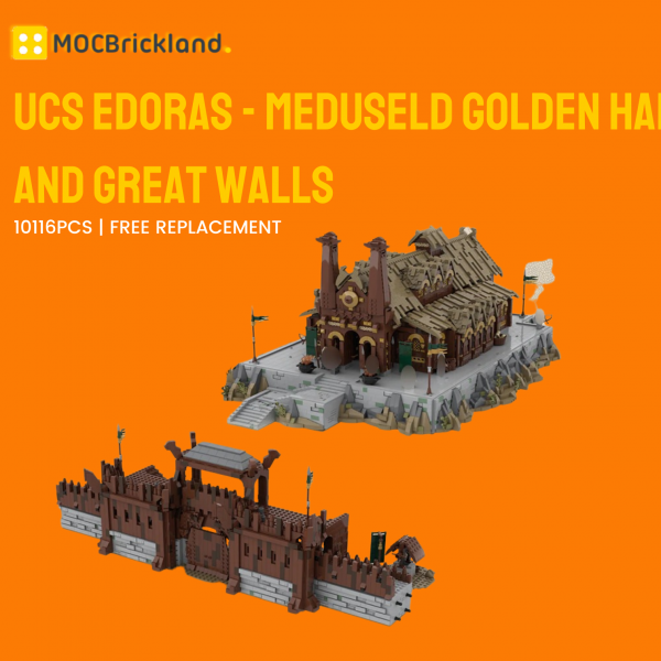 UCS Edoras - Meduseld Golden Hall And Great Walls MOC-62288-65377 ...