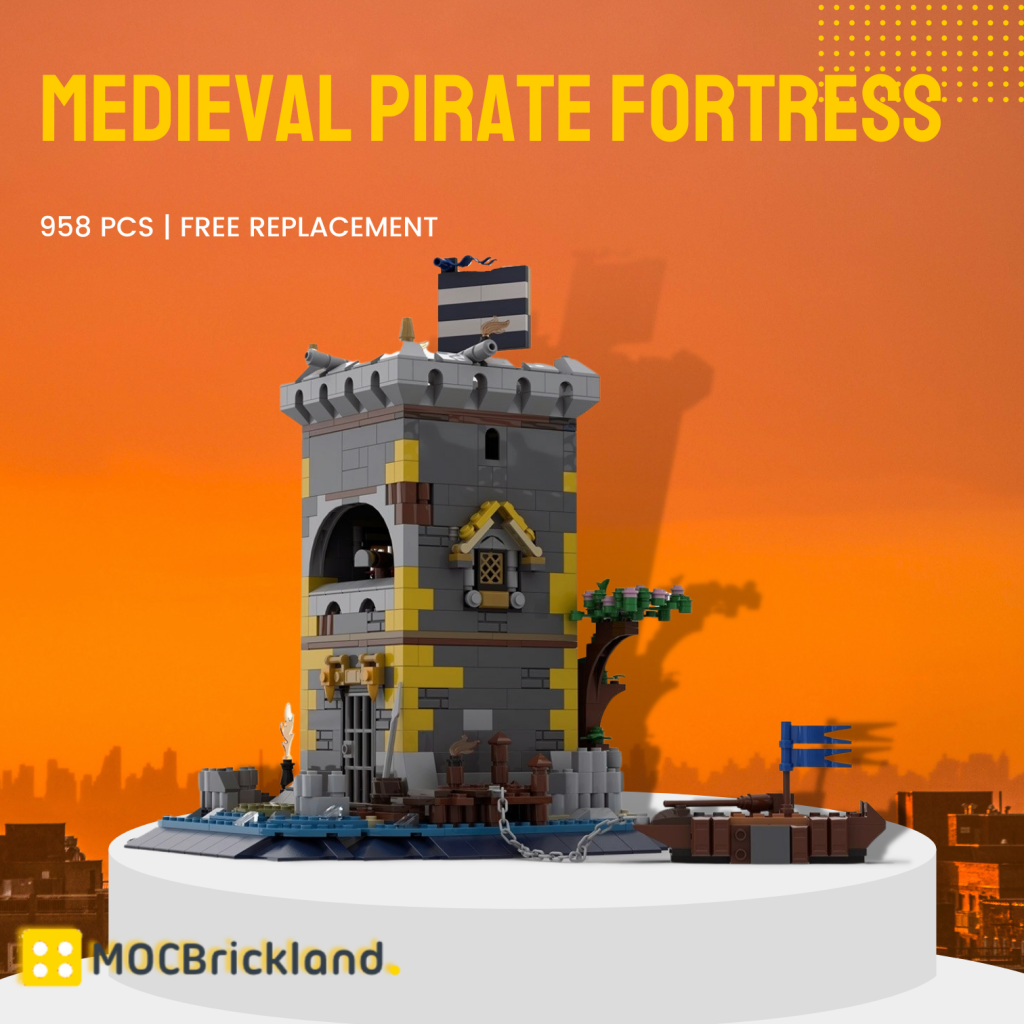 Medieval Pirate Fortress MOC-85265 Modular Building With 958 Pieces ...