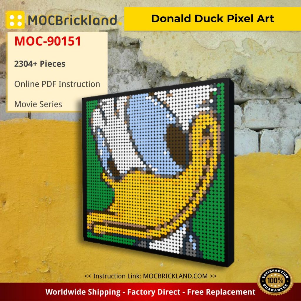 Donald Duck Pixel Art Movie MOC-90151 WITH 2304 PIECES - MOC Brick Land
