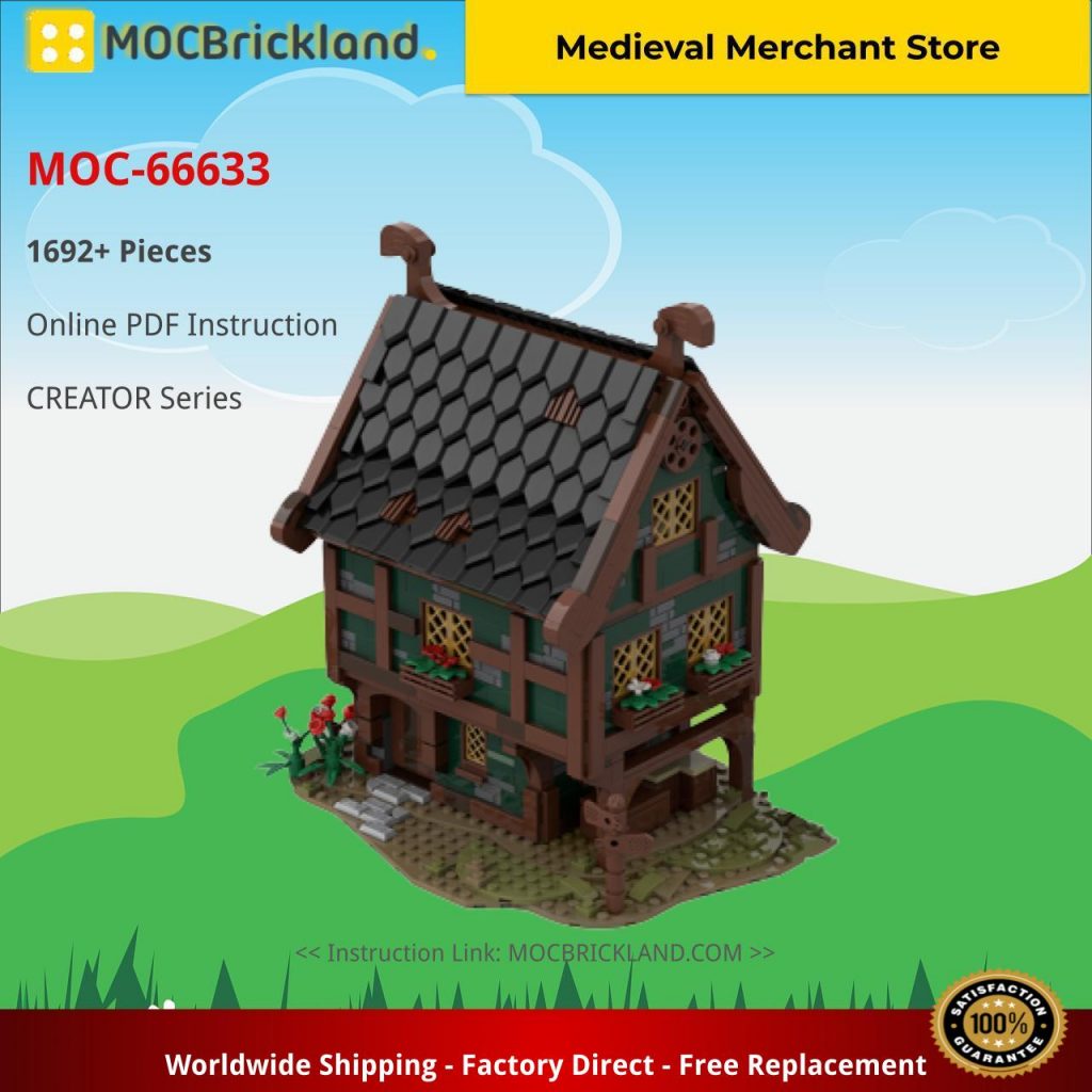 Medieval Merchant Store CREATOR MOC-66633 with 1692 pieces - MOC Brick Land
