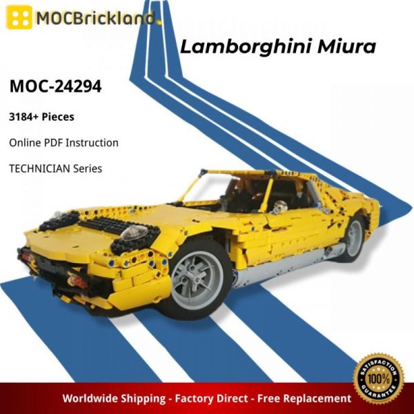Lamborghini Miura Technician MOC-24294 with 3184 pieces - MOC Brick Land