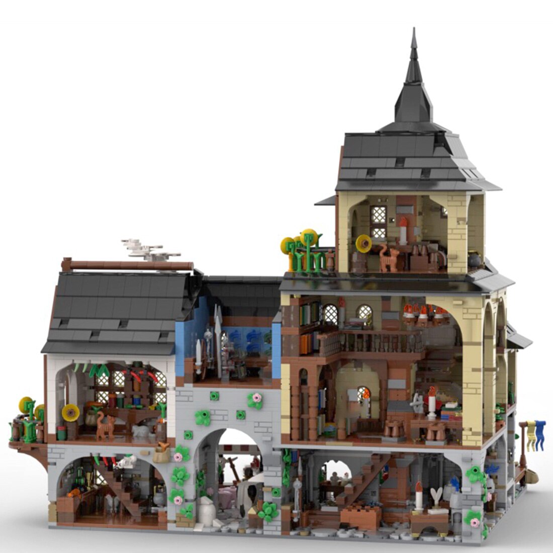Medieval Town Centre MOCBRICKLAND 134085 Modular Building with 4745 ...