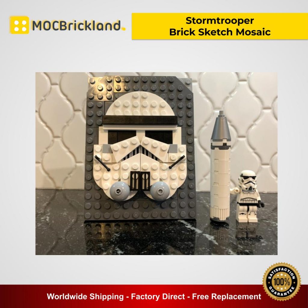 Stormtrooper Brick Sketch Mosaic MOC 45084 Star Wars Designed By Yeetforlego With 72 Pieces ...