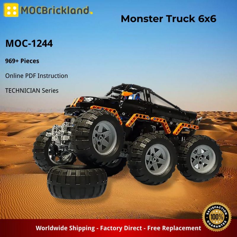 Monster Truck 6×6 Technician MOC-1244 with 969 pieces - MOC Brick Land