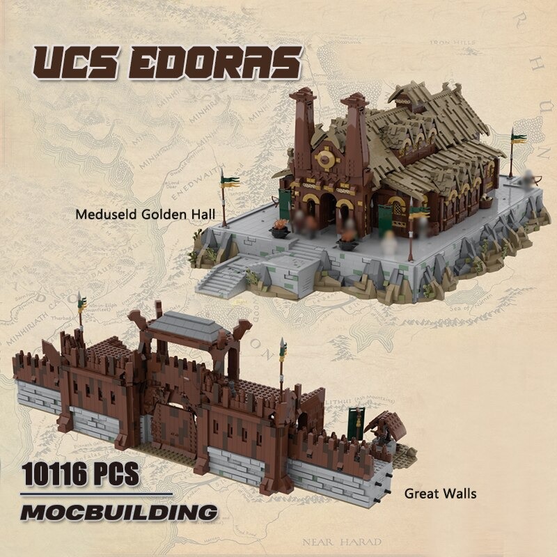UCS Edoras - Meduseld Golden Hall MOC-62288 Modular Building With 7868 ...